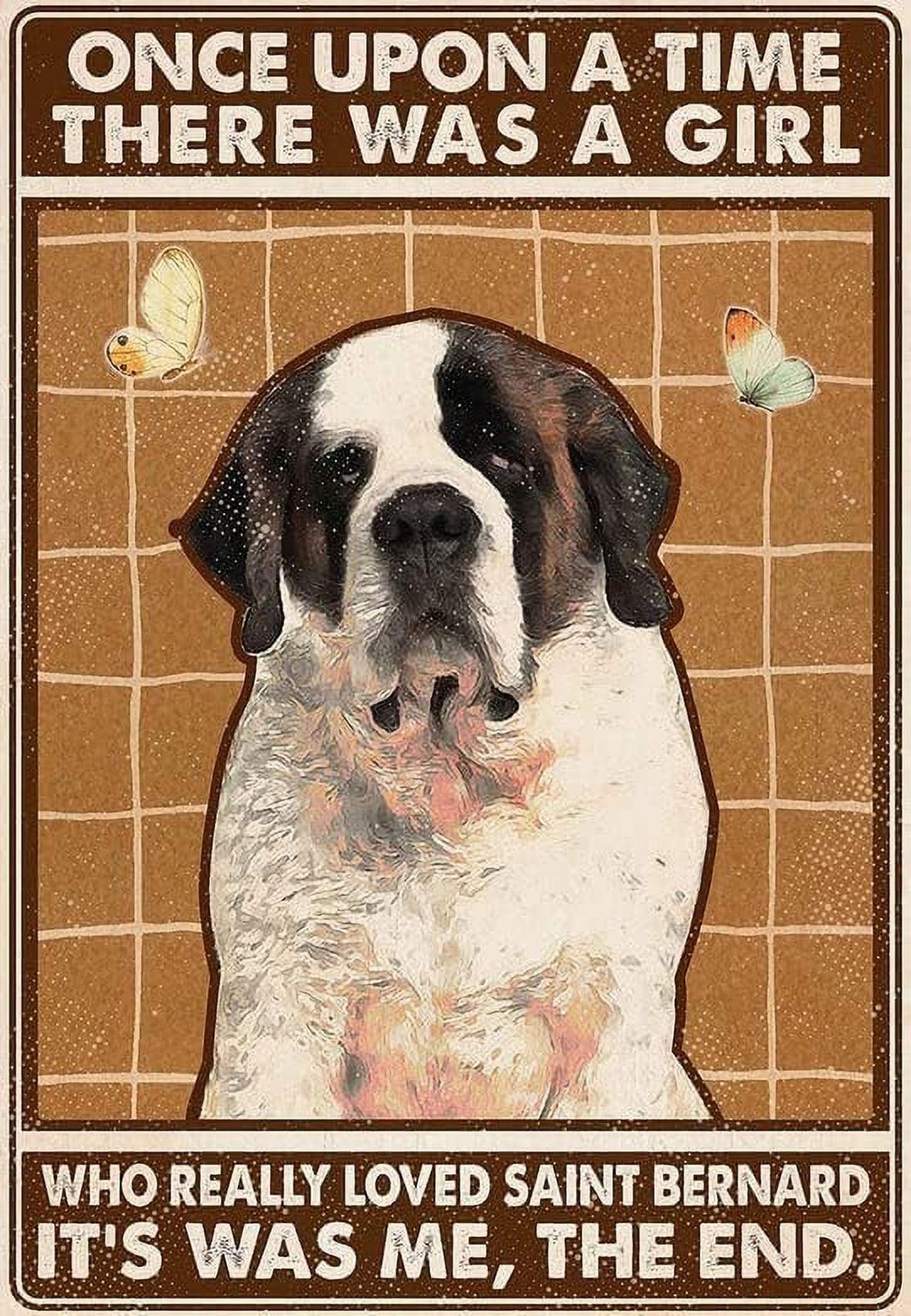 Creative Tin Sign A Girl Really Loved Saint Bernard Funny Novelty Metal ...