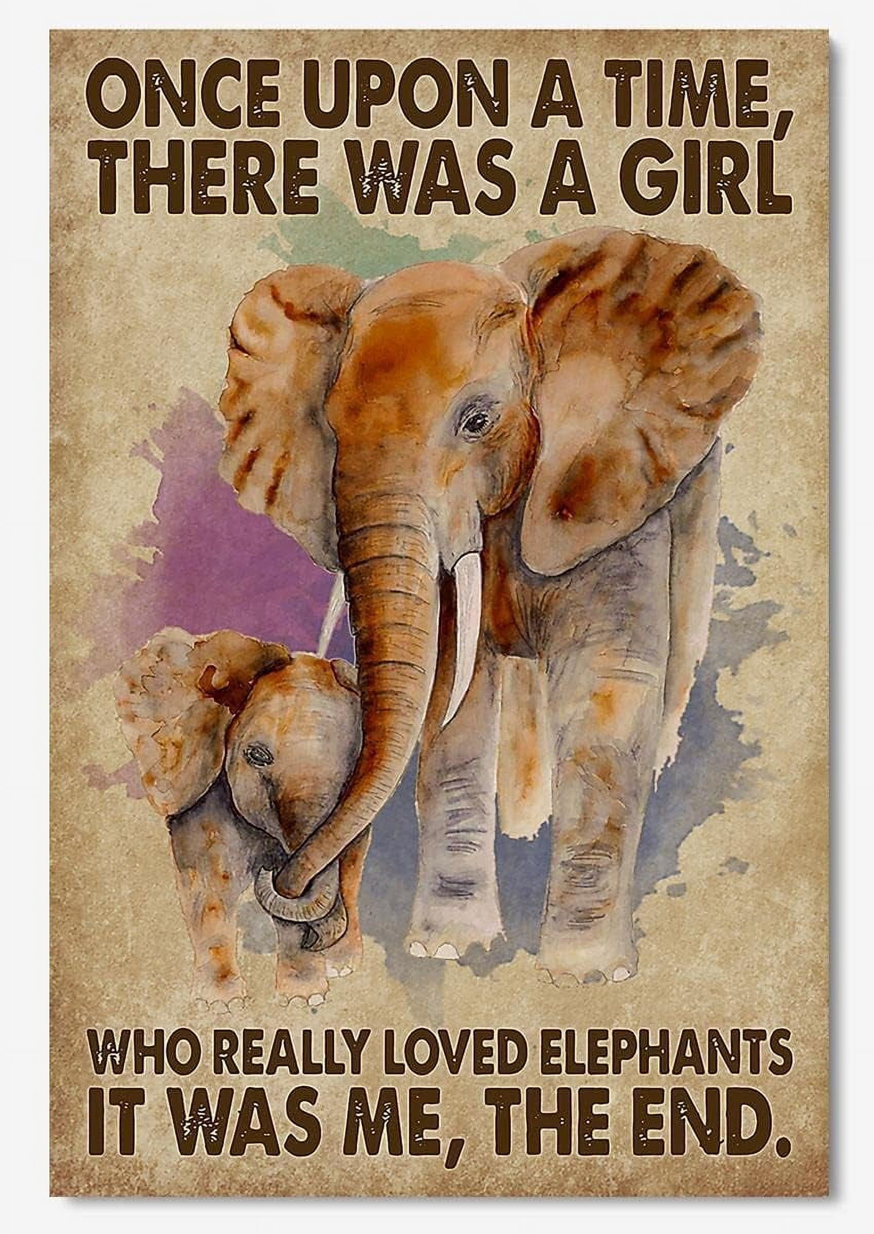 Creative Tin Sign A Girl Who Really Loved Elephants Funny Novelty Metal ...