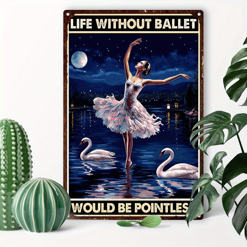 Creative Tin Sign Ballerina Girl Funny Novelty Metal Sign Retro Poster ...