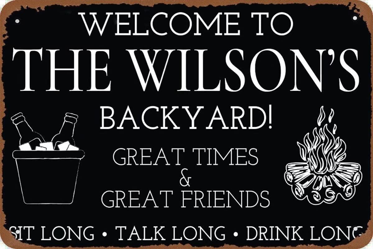 Creative Tin Sign Classic Metal Tin Sign Family Backyard Sign Outdoor ...