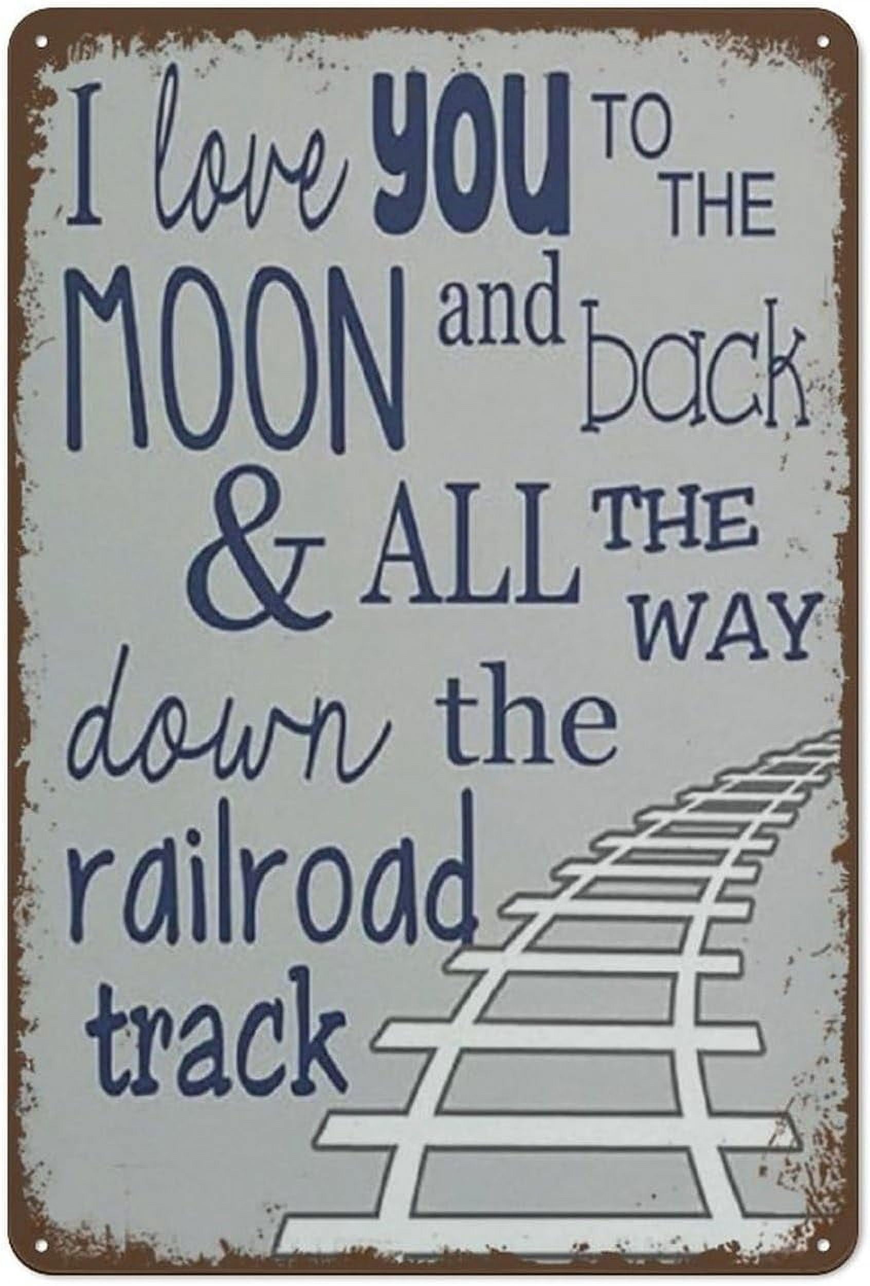 Creative Tin Sign Funny I Love You to The Moon and Back and All The Way ...