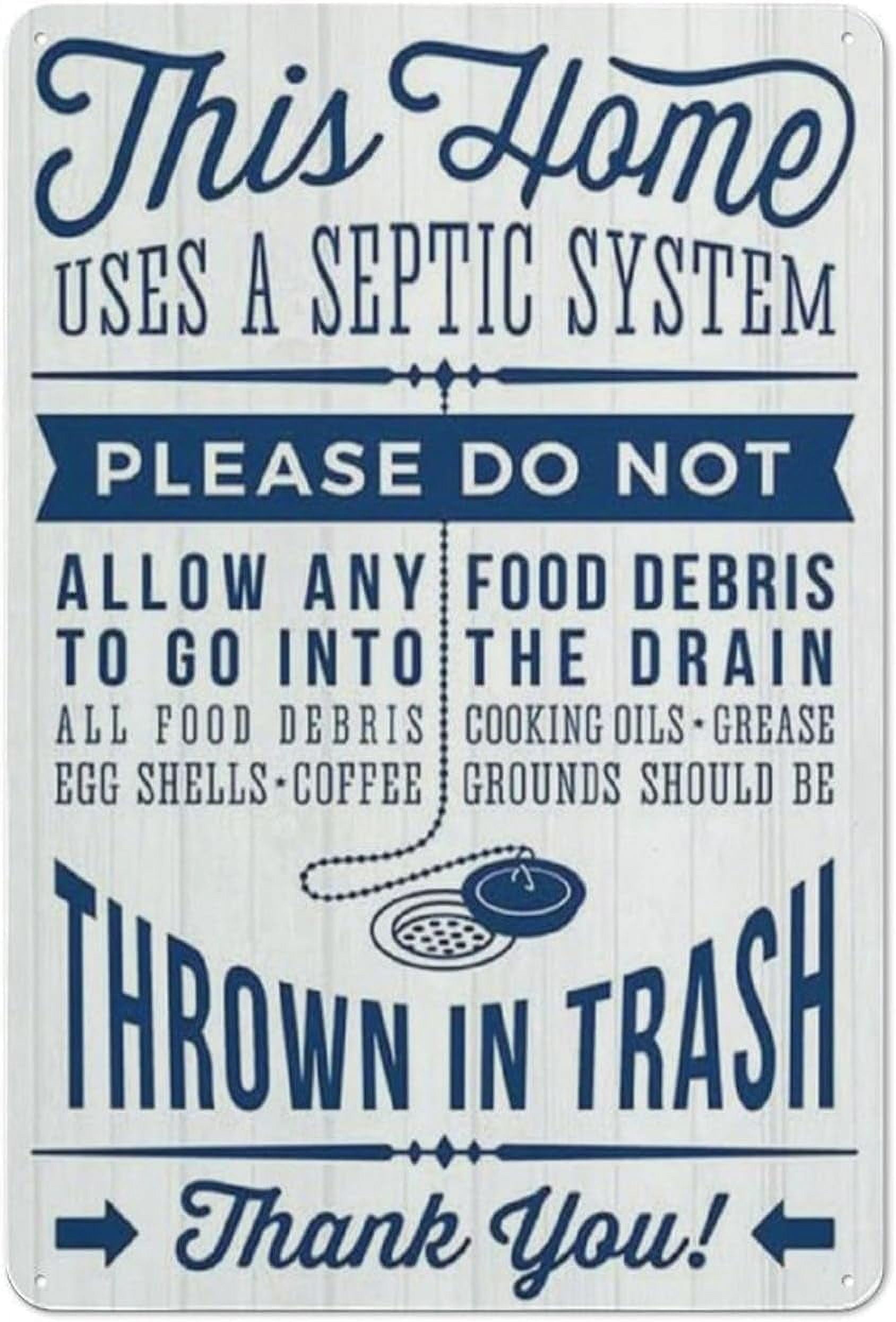 Creative Tin Sign This Home Uses A Septic System Funny Novelty Metal ...