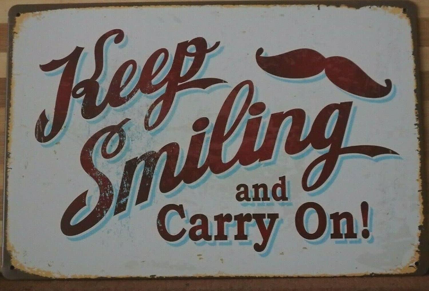 Creative Tin Sign Keep Smiling Funny Novelty Metal Sign Retro Wall ...