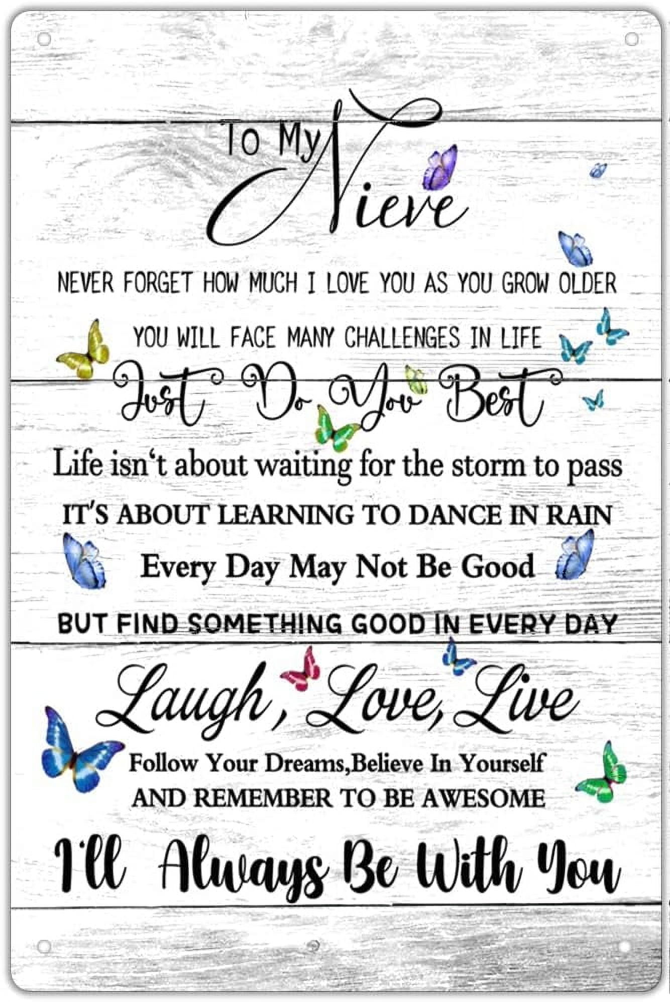 Creative Tin Sign - to My Niece Funny Sign, Gifts for Birthday Back to ...