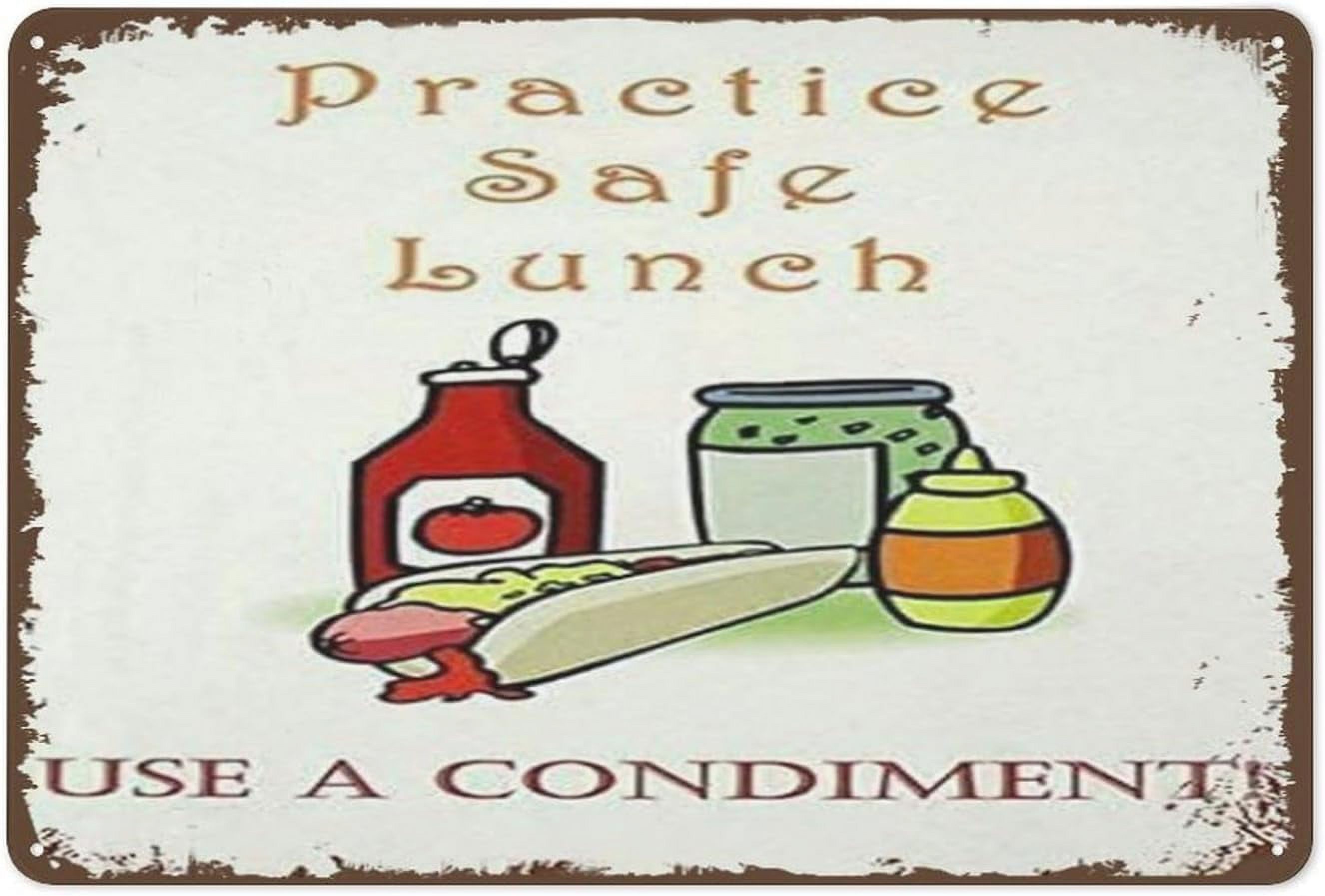 Creative Tin Sign Practice Safe Lunch Use A Condiment! Parking Funny ...