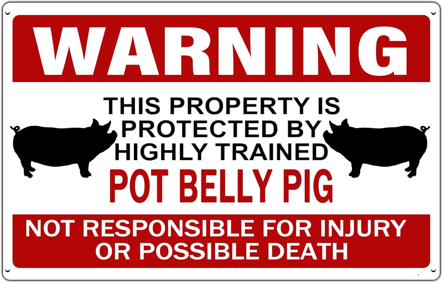 Creative Tin Sign Warning This Property Is Protected By Highly Trained ...