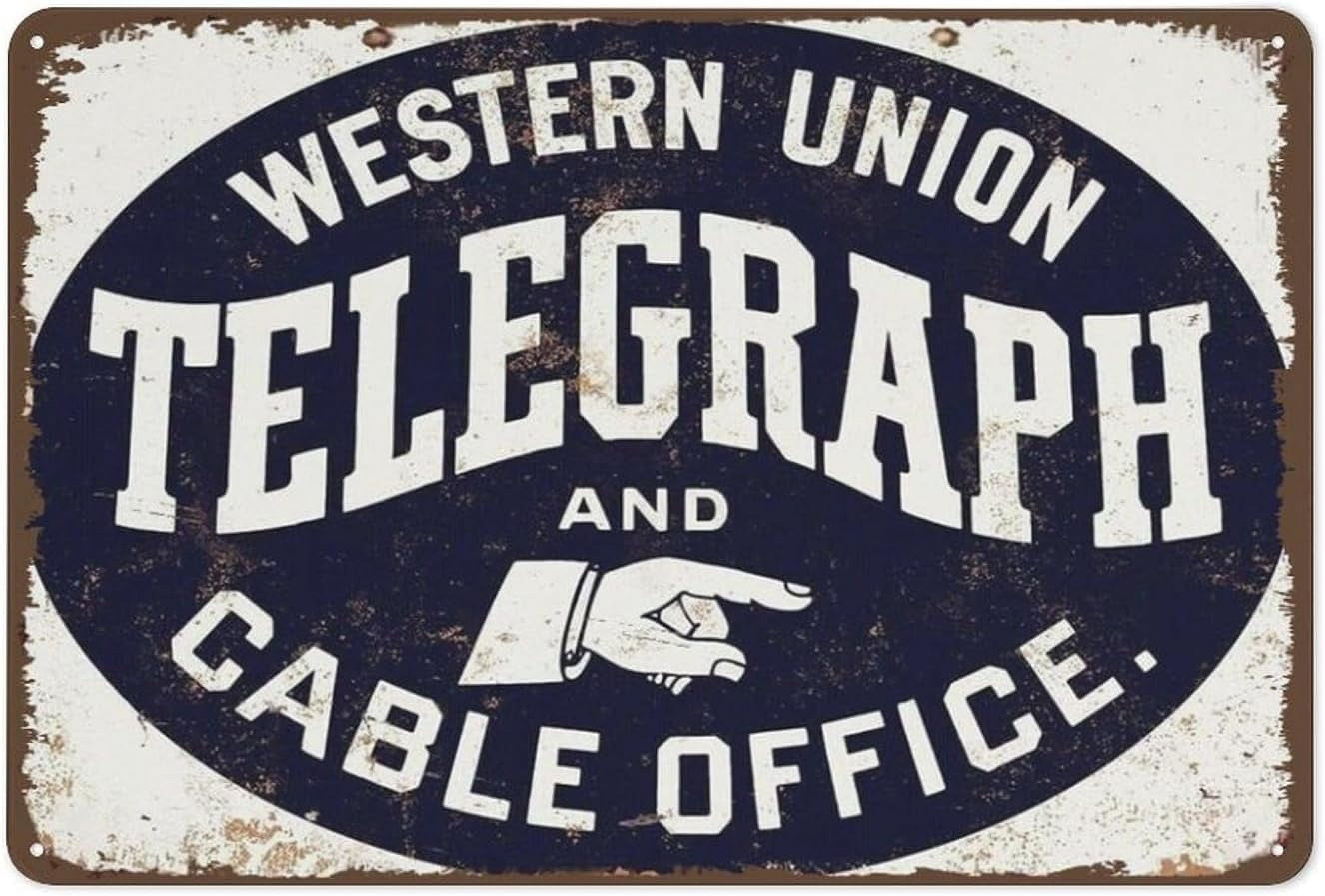 Creative Tin Sign Western Union Telegraph and Cable Funny Novelty Metal ...