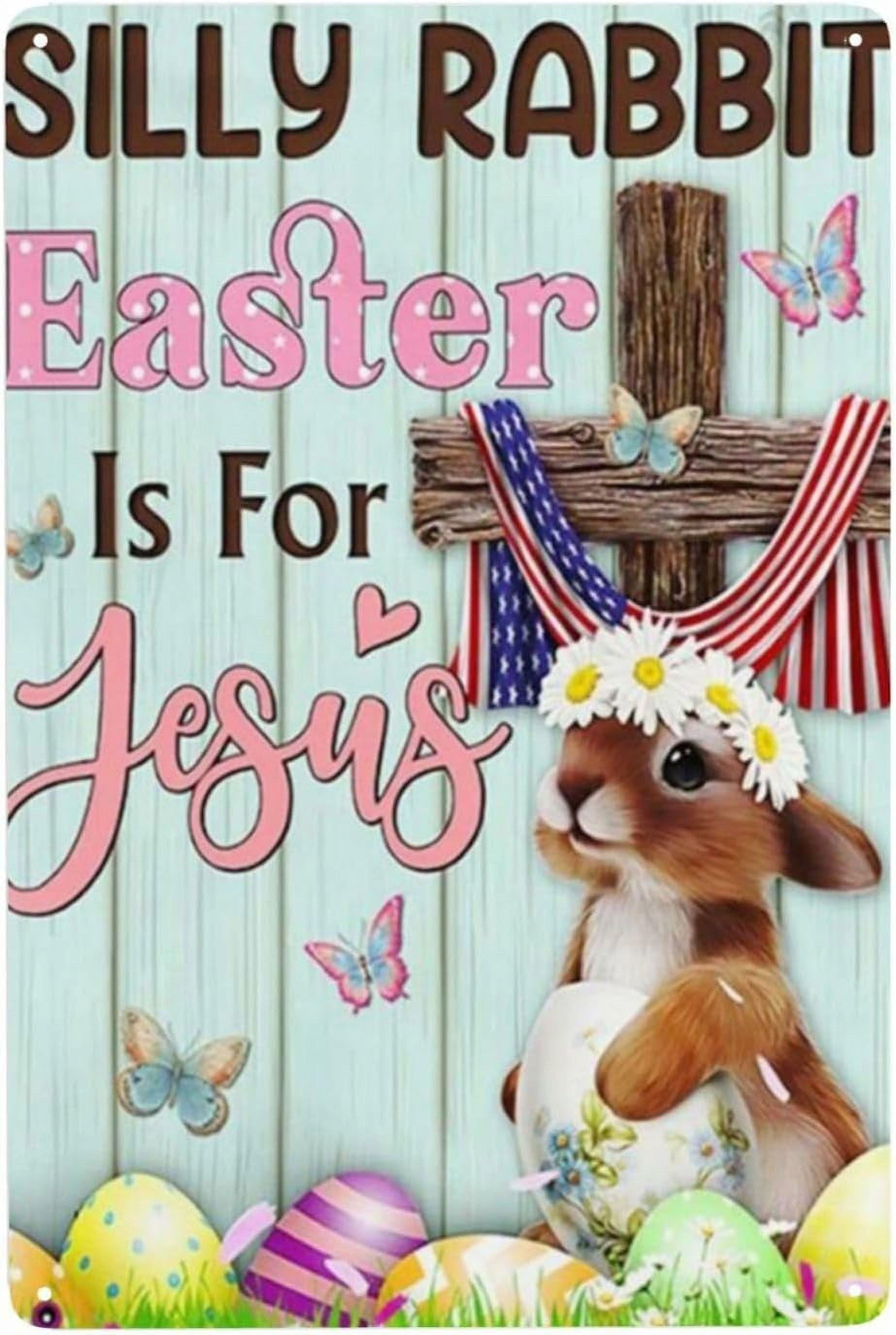 Creative Tin Signs Bunny Happy Easter Sign Silly Rabbit Easter Is For ...
