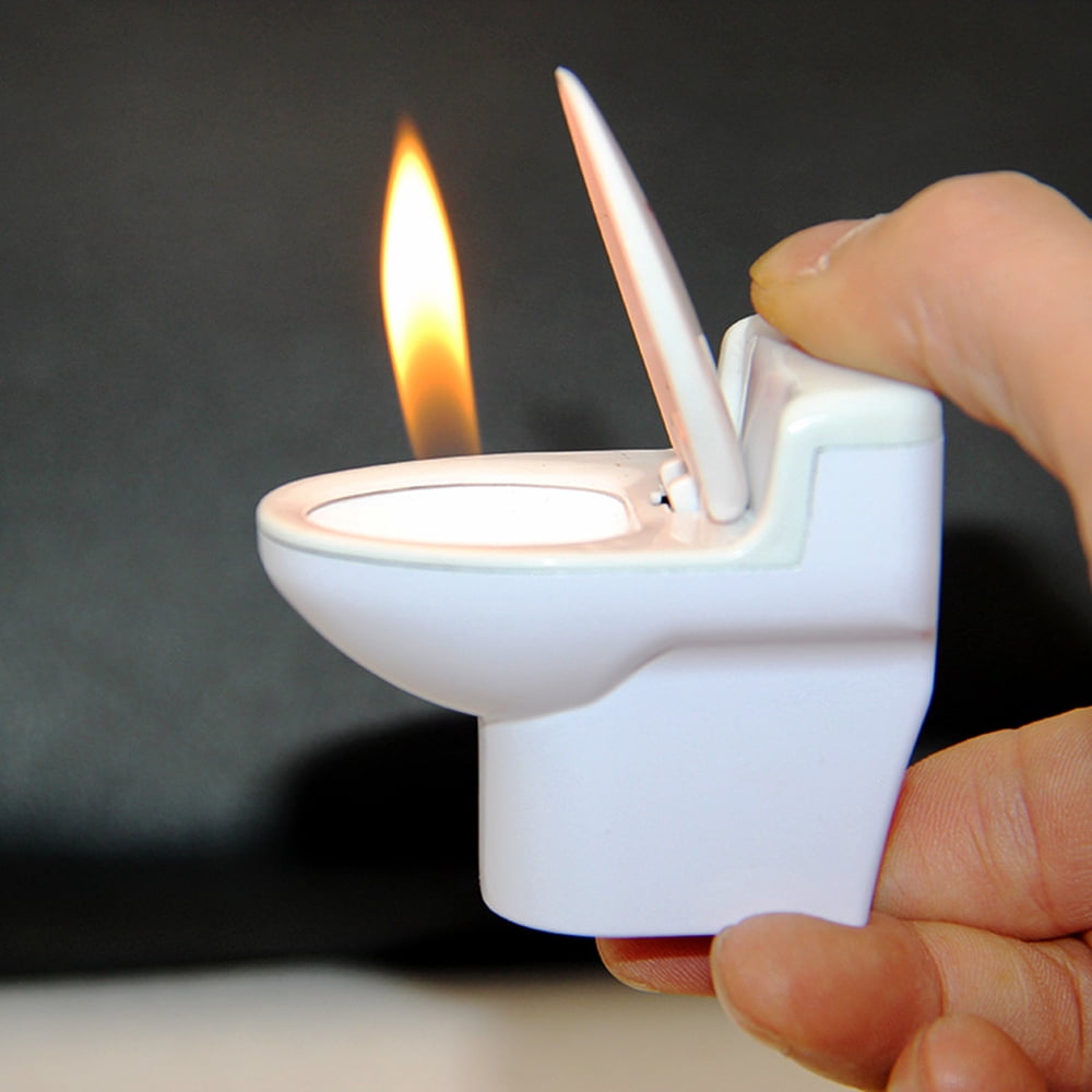 Creative Toilet Design, Inflatable Lighter,Soft Flame,Gift(RANDOM ...