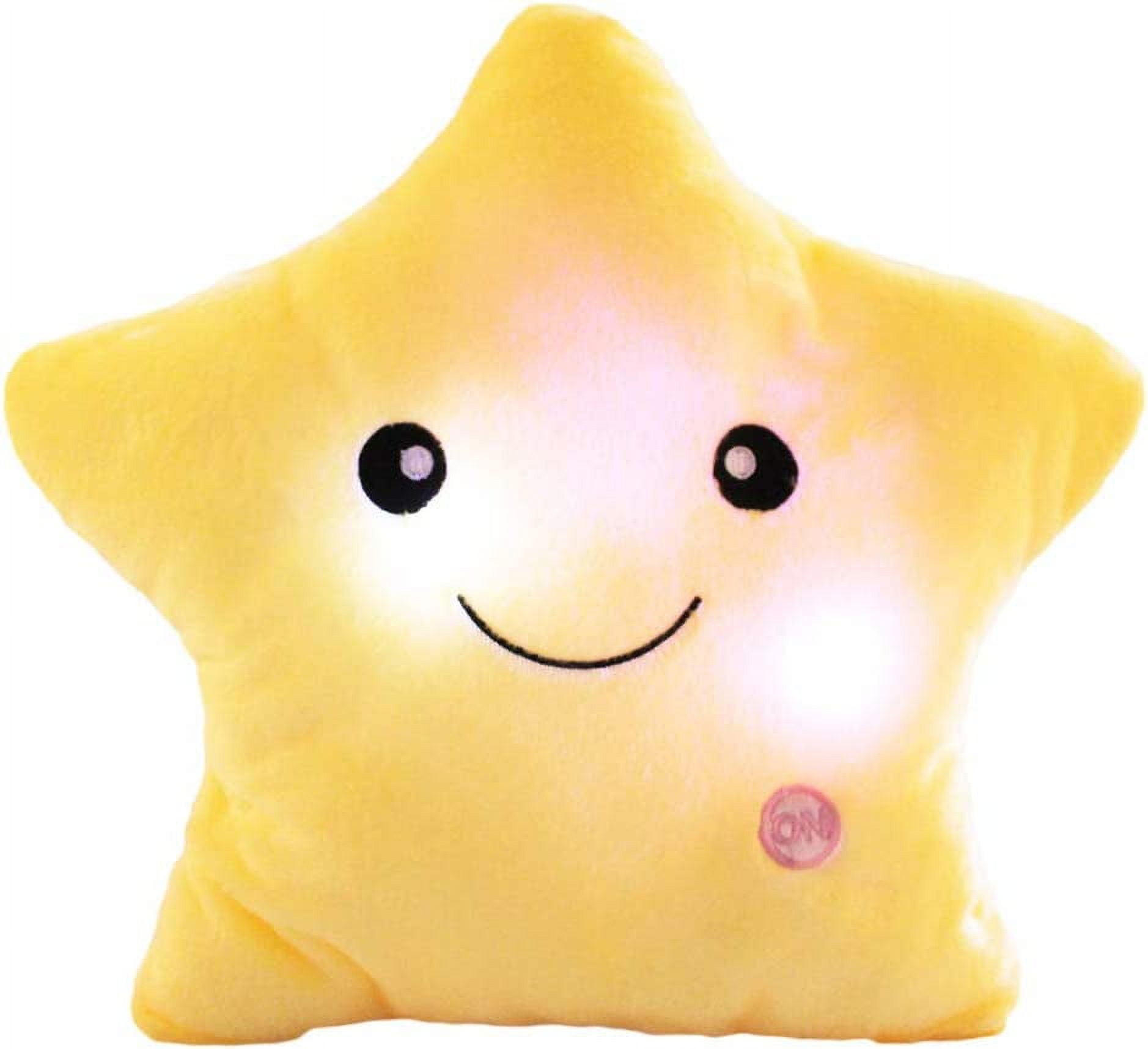 Creative Twinkle Star Shaped Plush Pillow, LED Night Light Glowing ...