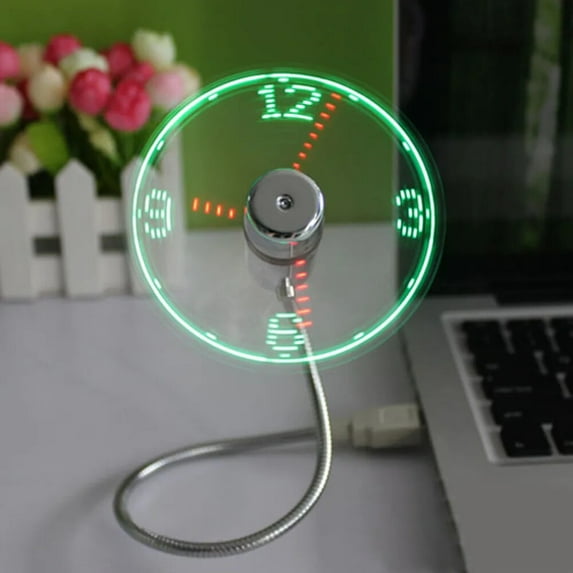 Creative USB Fan USB LED RGB Light Programmable Fan DIY Message Mini ...
