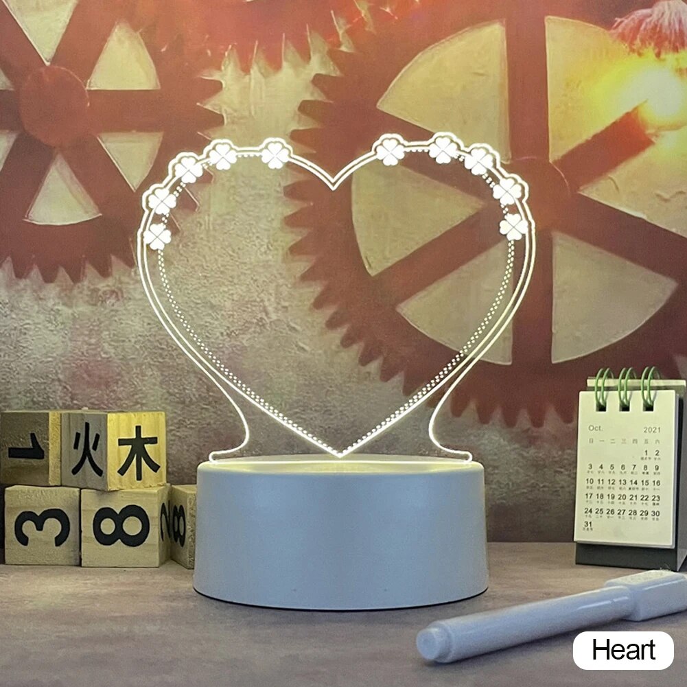 Creative USB Led Night Light Note Board Message Board Nightlights Gift ...