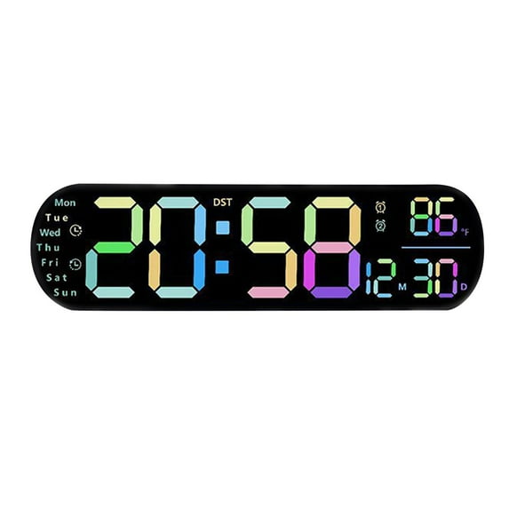 Creative Wall Clock with Large Screen LED Display, Multi-Function ...