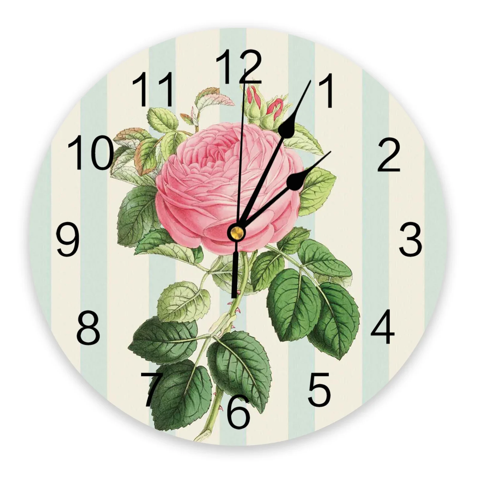 Creative Wall Clock Rose Petals Whirlpool Pink Modern Design Living ...