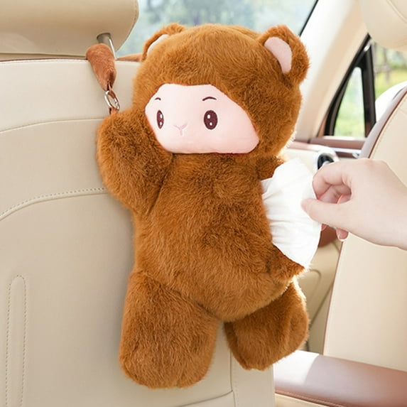 Creative Wall Hanging Tissue Box - Soft Plush Storage Bag for Home, Car ...