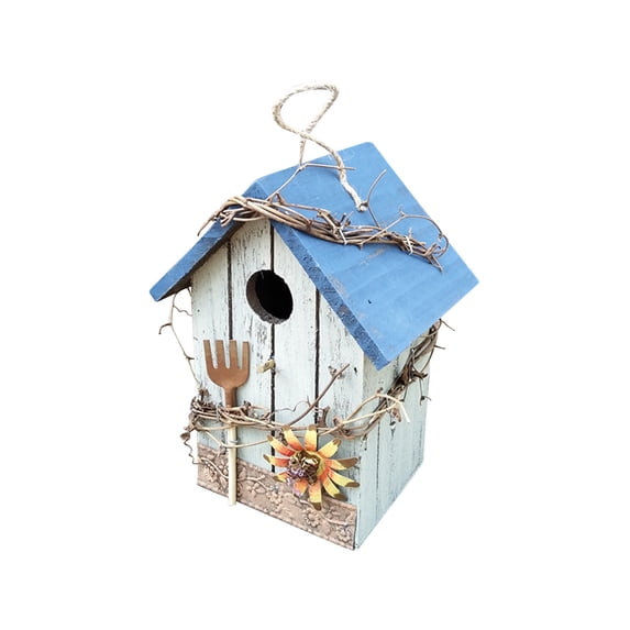 Creative Wall-Mounted Wooden Birdhouse For Outdoor Use - Blue ...