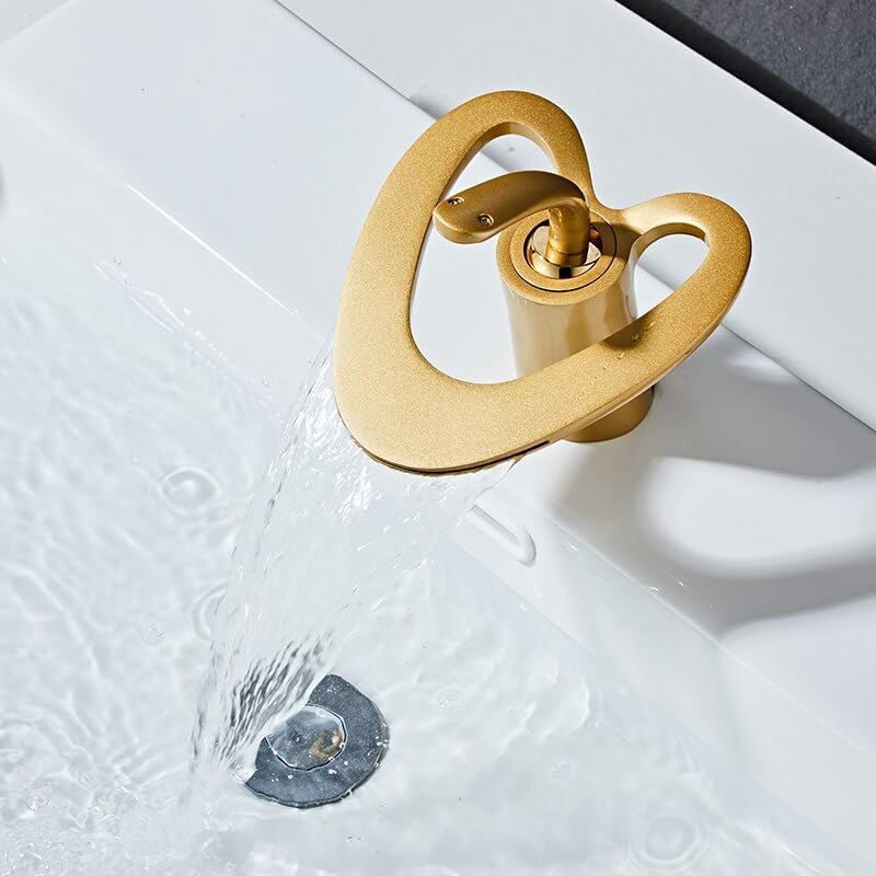 Creative Waterfall Basin Faucet Cold and Hot Water Mixer Sink Faucet ...