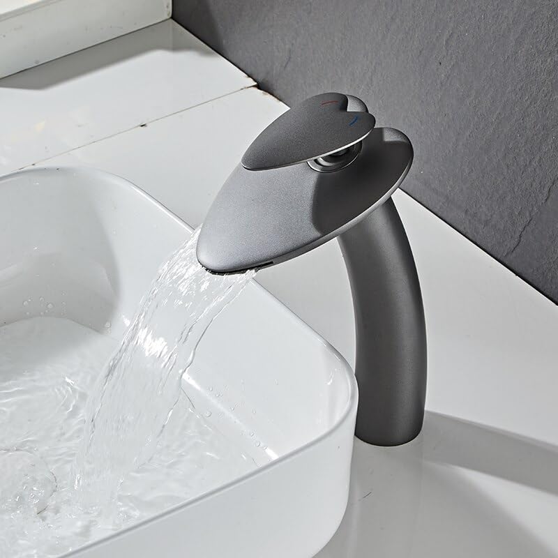 Creative Waterfall Basin Faucet Cold and Hot Water Mixer Sink Faucet ...