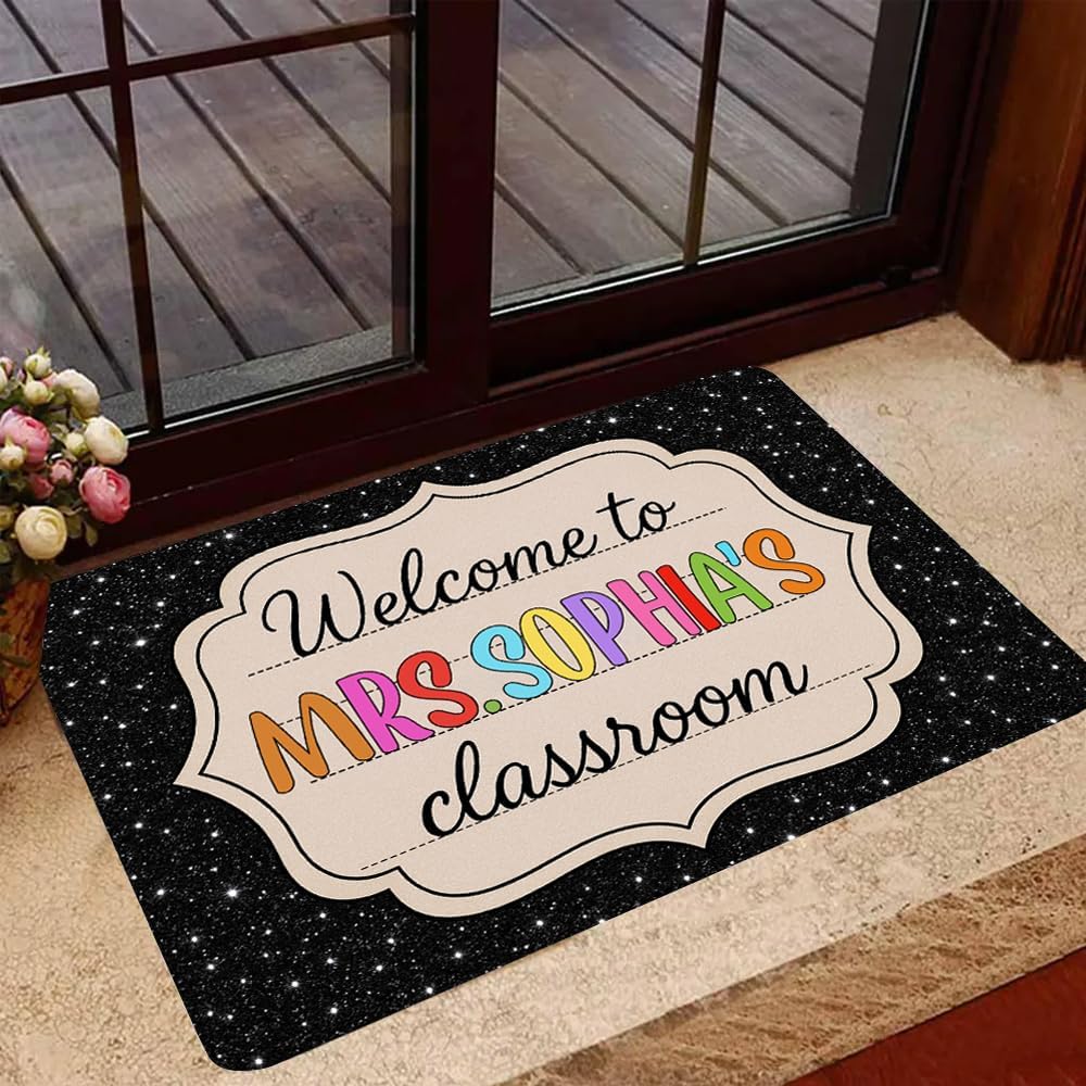 Creative Welcome to Classroom Mat with Teacheru2018s Name, Notebook ...