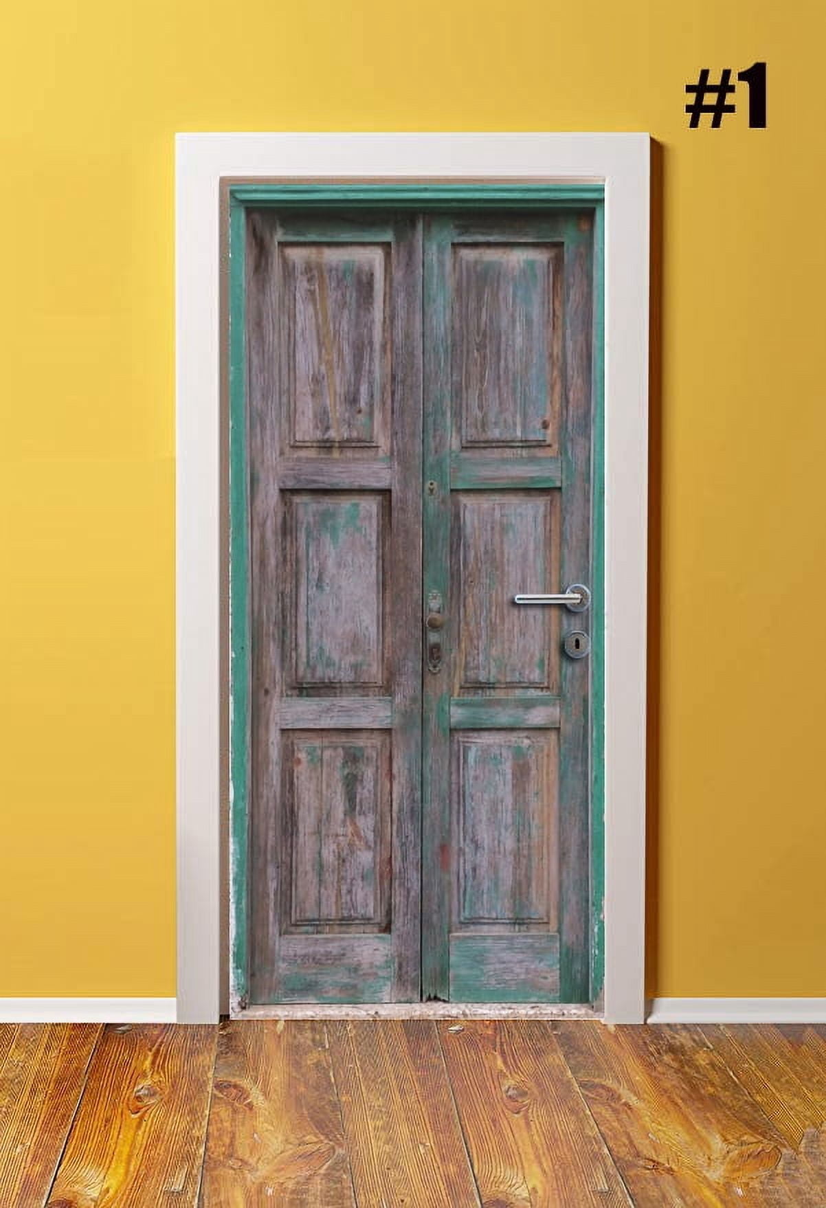 Creative Wood Board Wood Gate 3d Door Mural Door Wrap For Kid's Peel ...