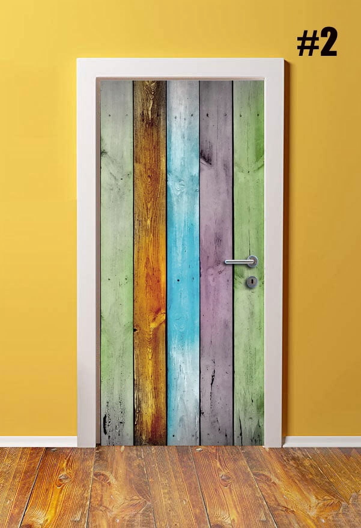 Creative Wood Board Wood Gate 3d Door Mural Door Wrap For Kid's Peel ...