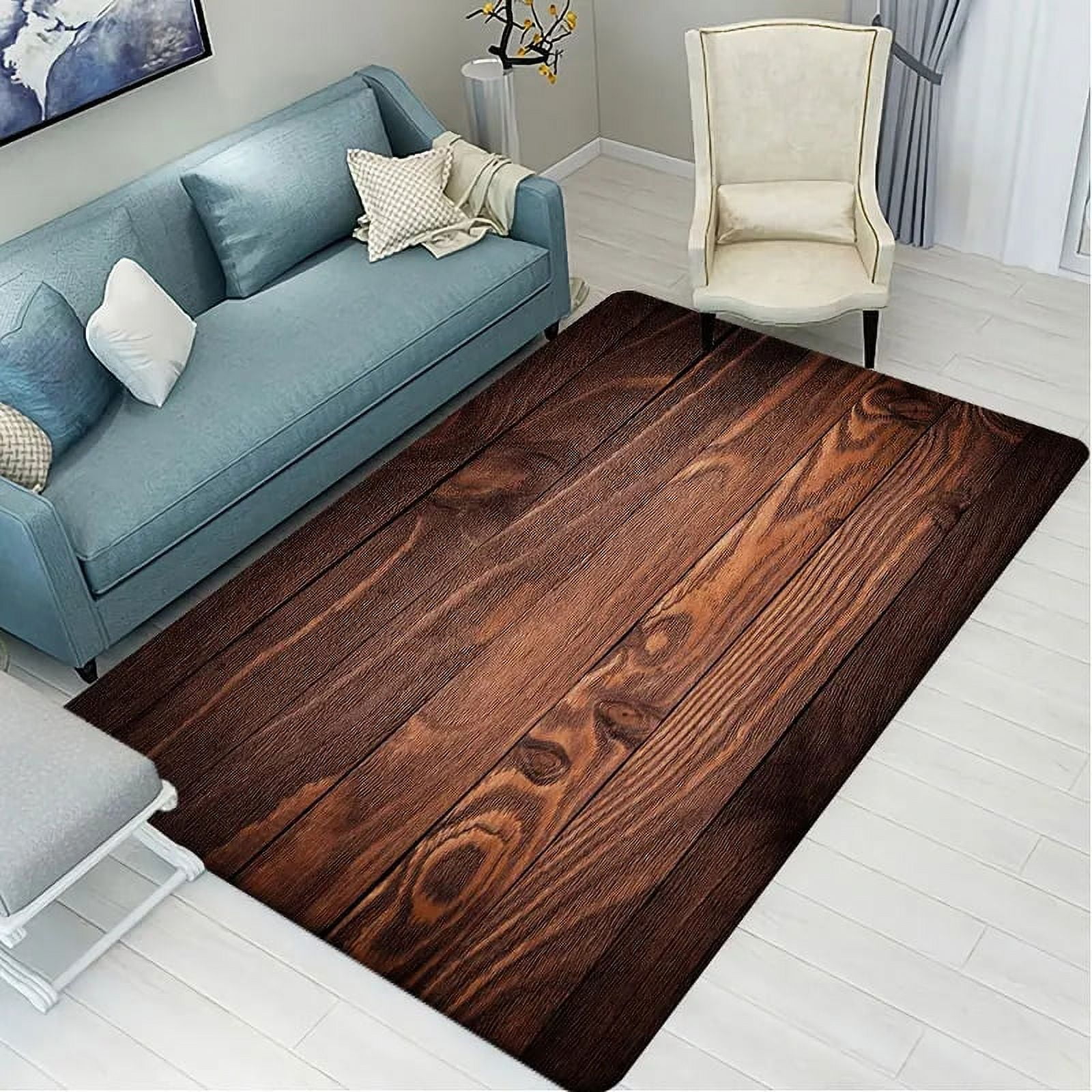Creative Wood Pattern Carpets for Living Room Decoration Home Rug ...