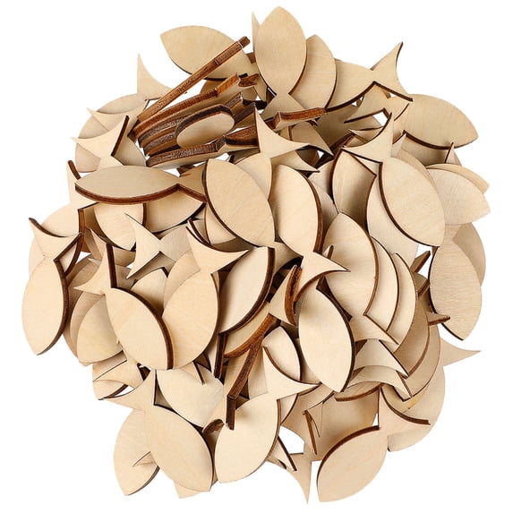 Creative Wooden Cutout,50Pcs Unfinished Wood Cutouts Mini Fish Cutouts ...