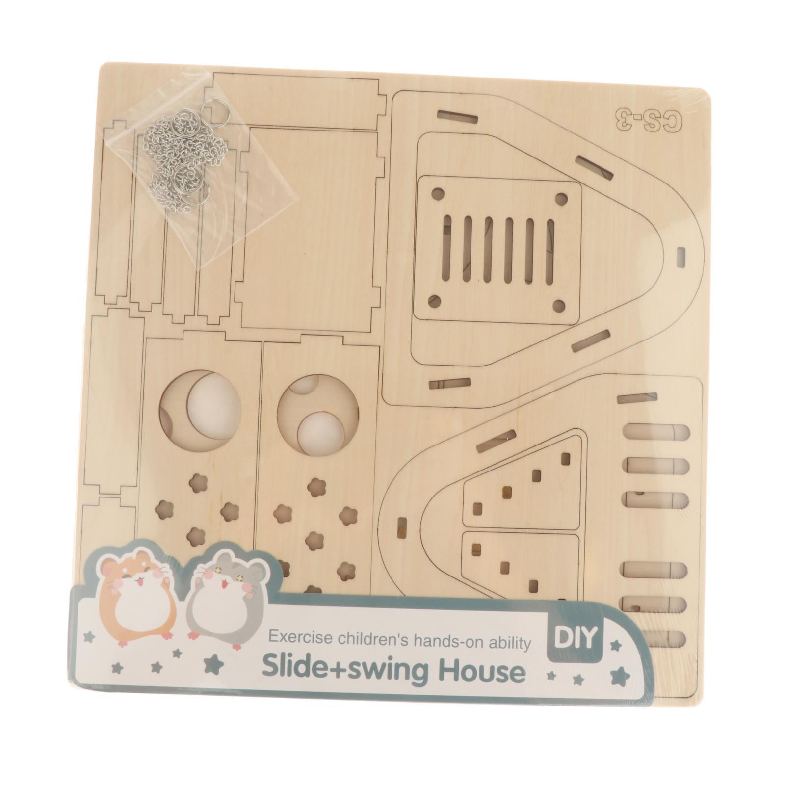 Creative Wooden House Puzzles Toy Hamster Climbing Ladder for Boys ...