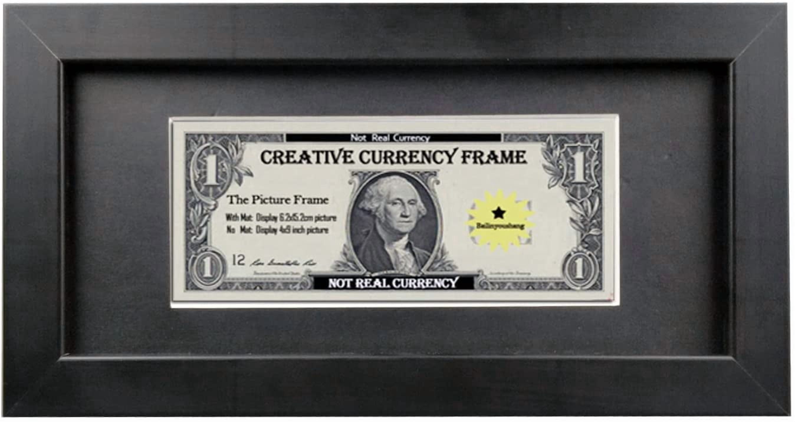 Creative Wooden Picture Frames 4x9 inch Black Dollar Bill Frames with ...