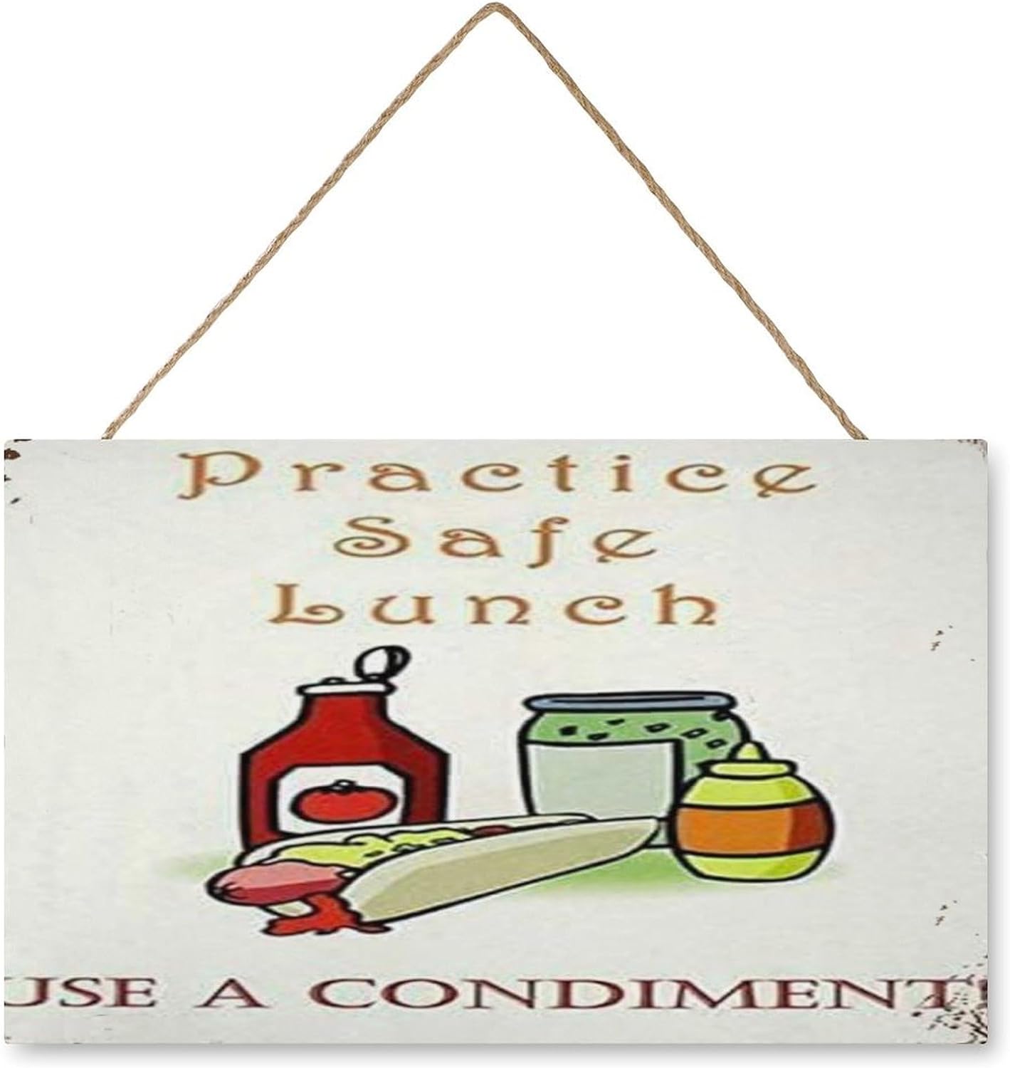 Creative Wooden Signs Practice Safe Lunch Use A Condiment! Parking ...