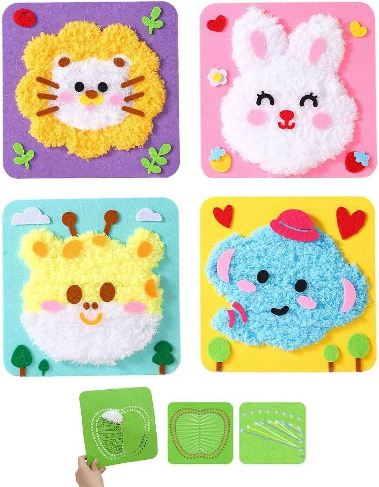 Creative Wool Craft Kit for Kids, DIY Cartoon Animal Sewing Craft Kit ...