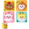 Creative Wool Craft Kit for Kids, Educational DIY Cartoon Animal Hand ...