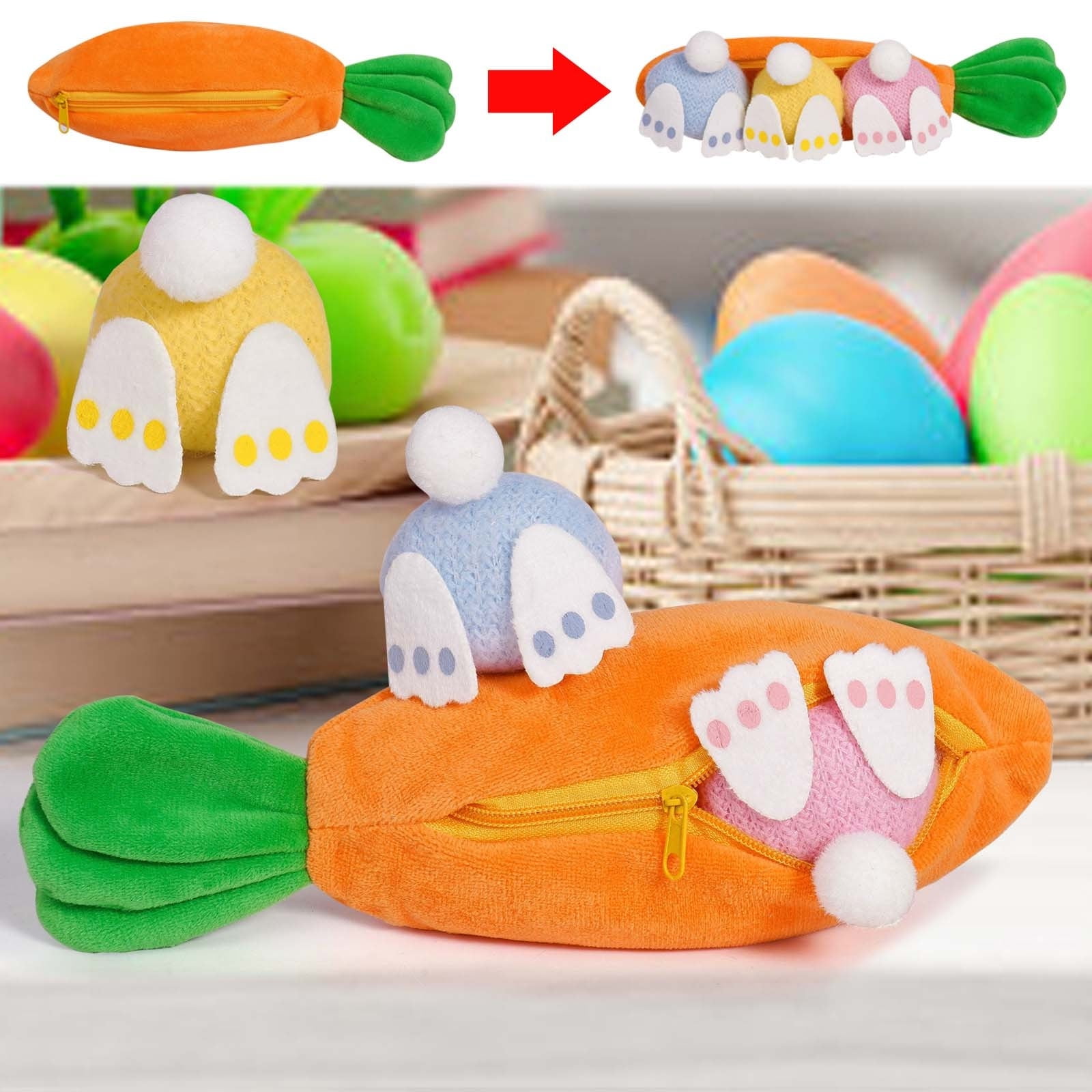 Creative Zipper Carrot Easter Desk Decor - Fun Interactive Pull-Apart ...