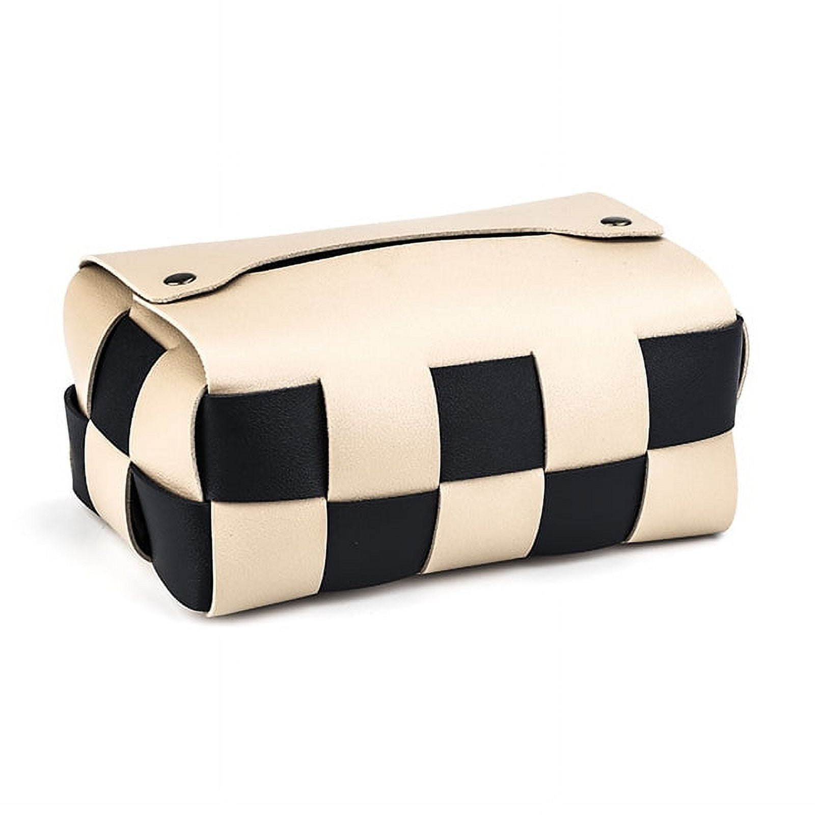 Creative black and white woven checkerboard tissue box for home living ...
