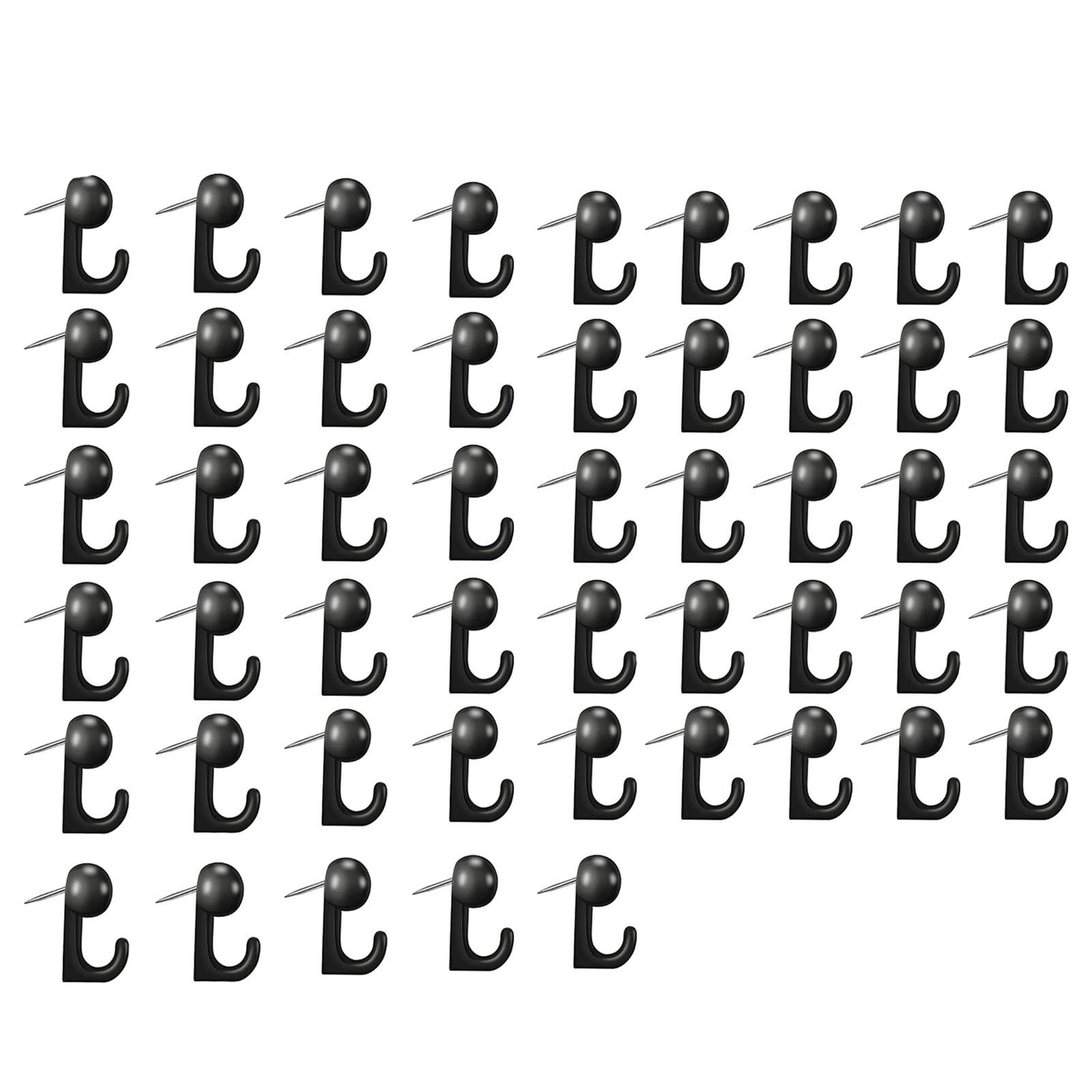 Creative black transparent hook nails 50 pieces for corkboards and ...
