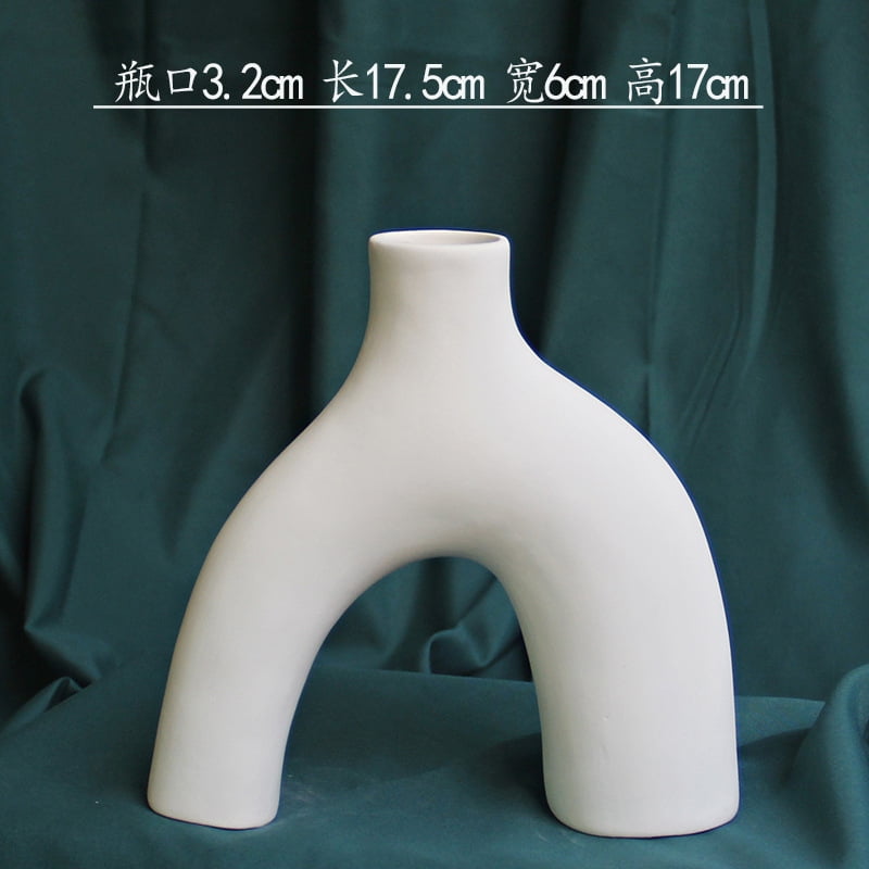 Creative ceramic vase–modern ins style white circle flower arrangement ...