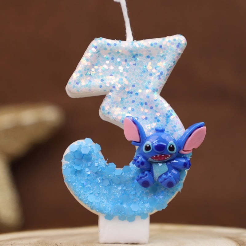 Creative digital birthday candles one-year-old blue cute Stitch ...