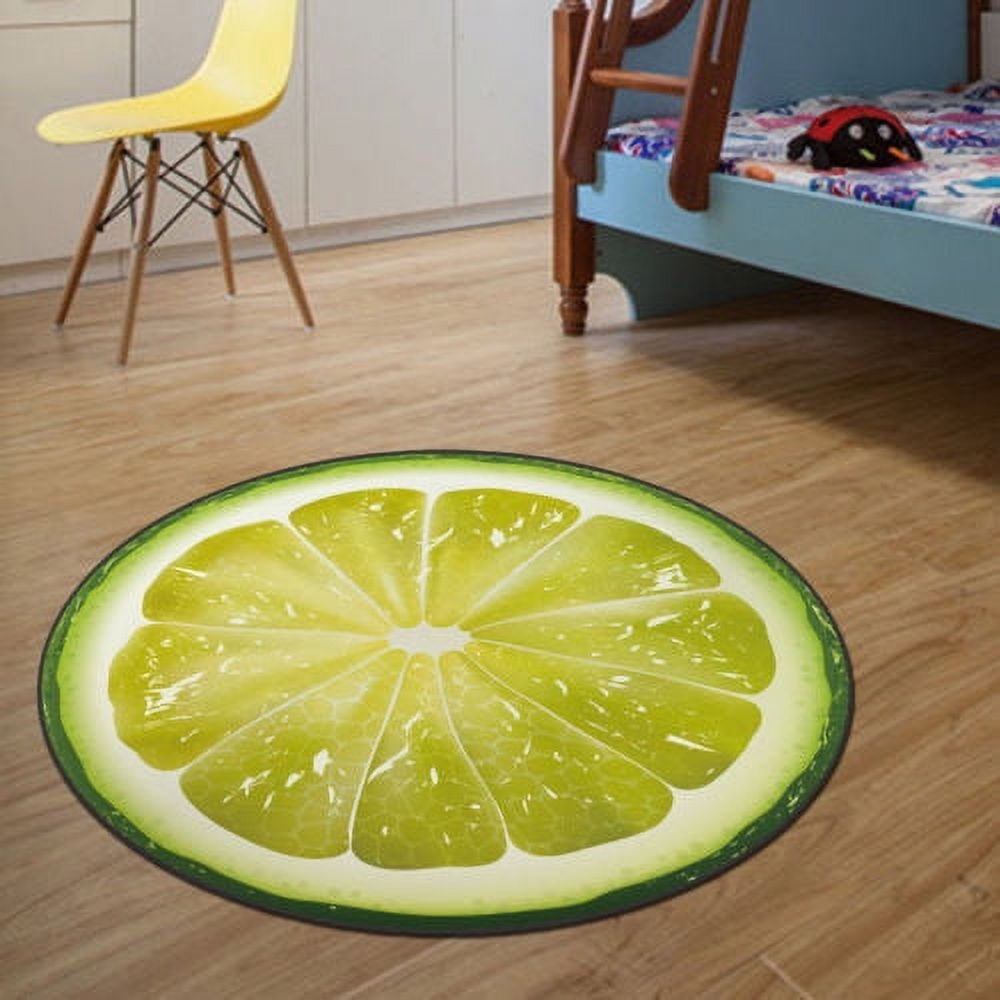 Creative fruit kiwi tomato lemon watermelon printing round carpet ...