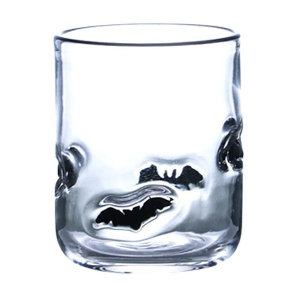 Creative hand-painted bat patch glass cup Halloween cup water juice cup ...