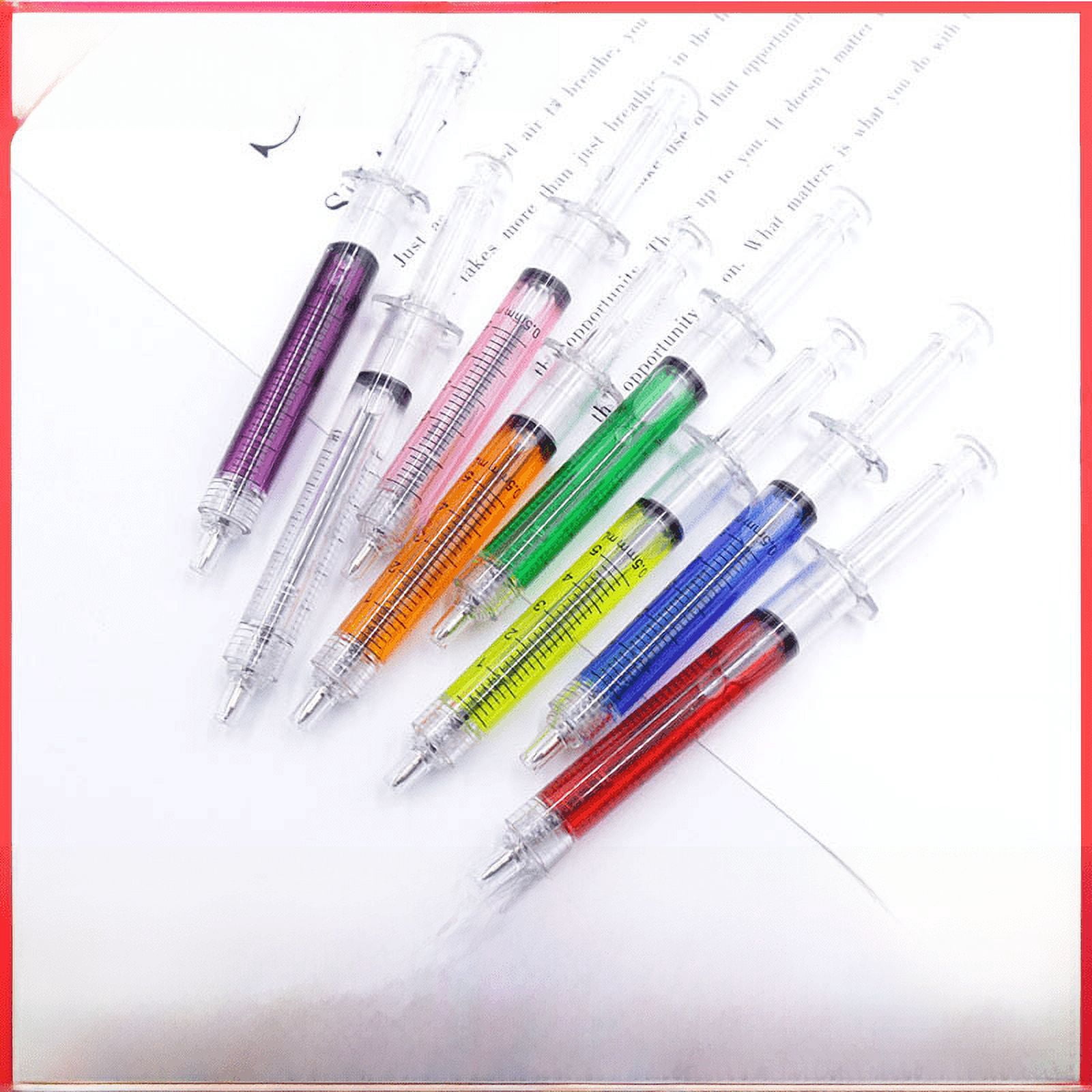 Creative needle tube syringe ballpoint pen plastic transparent ...
