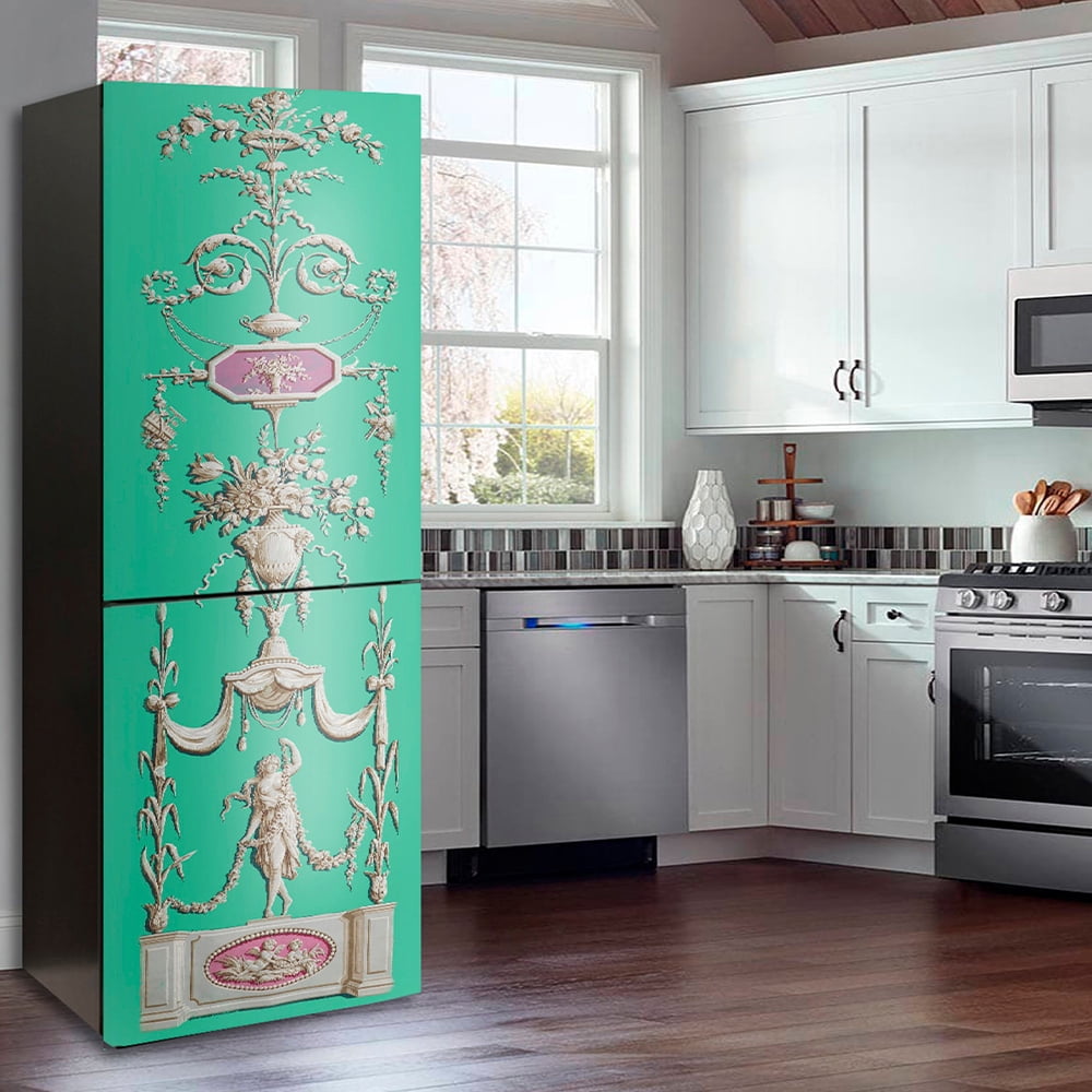Creative retro 3D refrigerator door sticker PVC waterproof vinyl ...