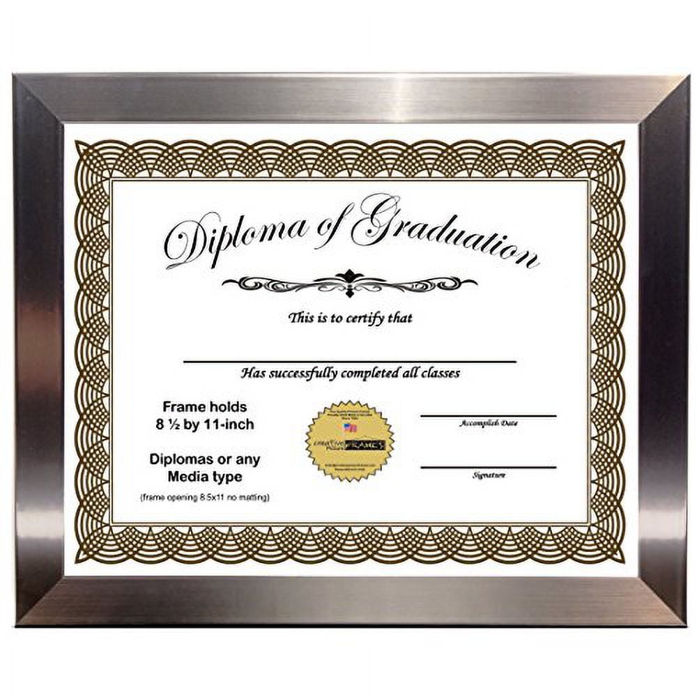CreativePF [8.5x11ss] Stainless Steel Finish, Diploma Frame, Holds 8.5 ...