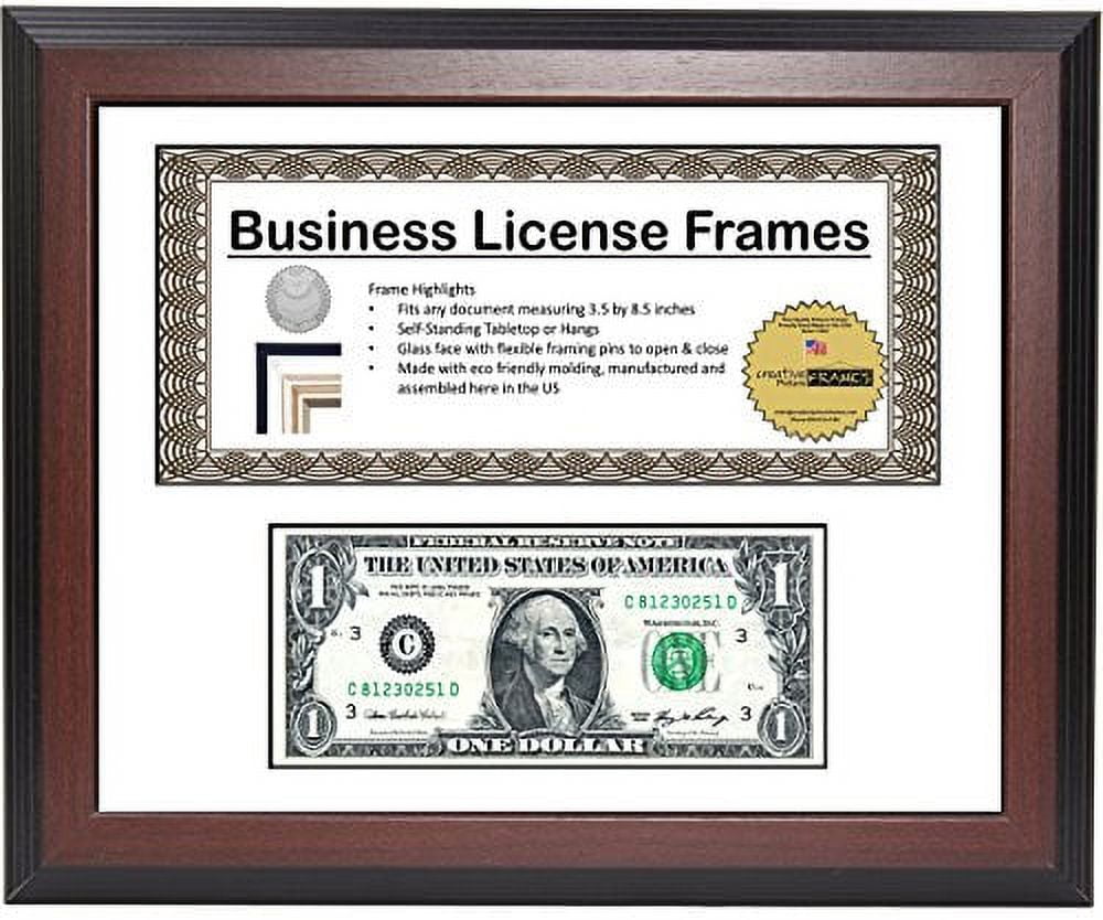 CreativePF [L8.5x11ss-w] Mahogany First Dollar Frame with Business ...