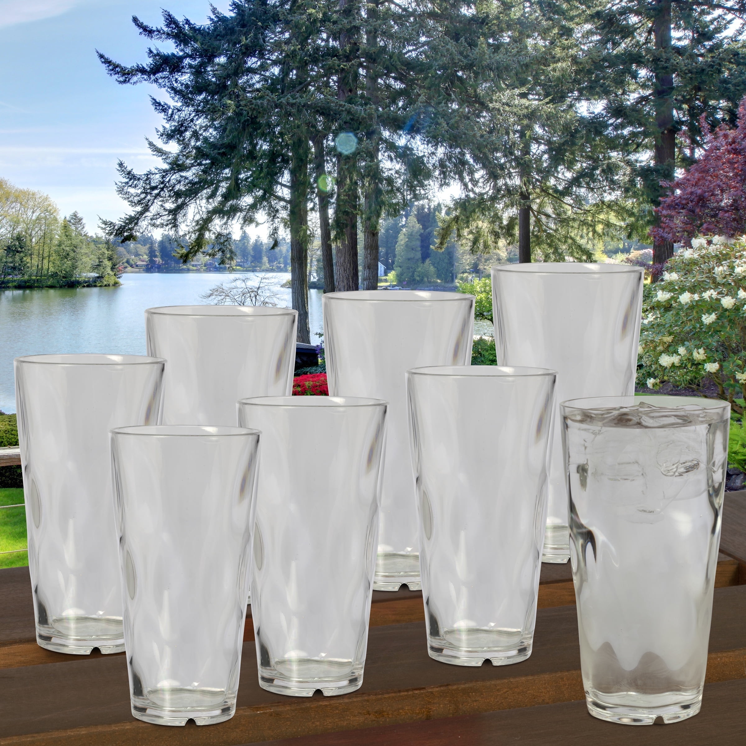 CreativeWare 8 Piece 28 Ounce Acrylic Tumbler Set -Clear - Walmart.com