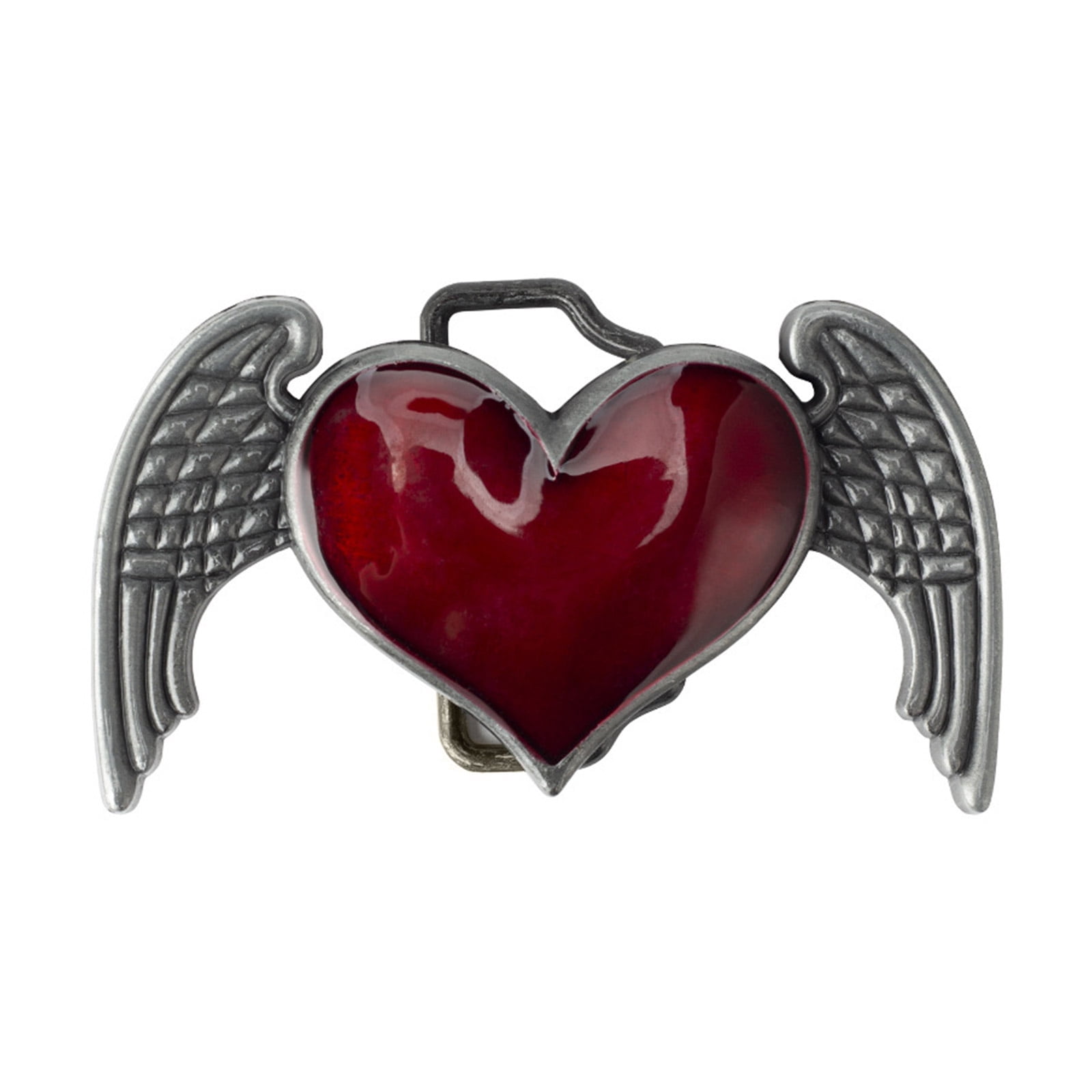 Creatively Carved Heart Shape&Wing Buckle Belt Components Western Rock ...