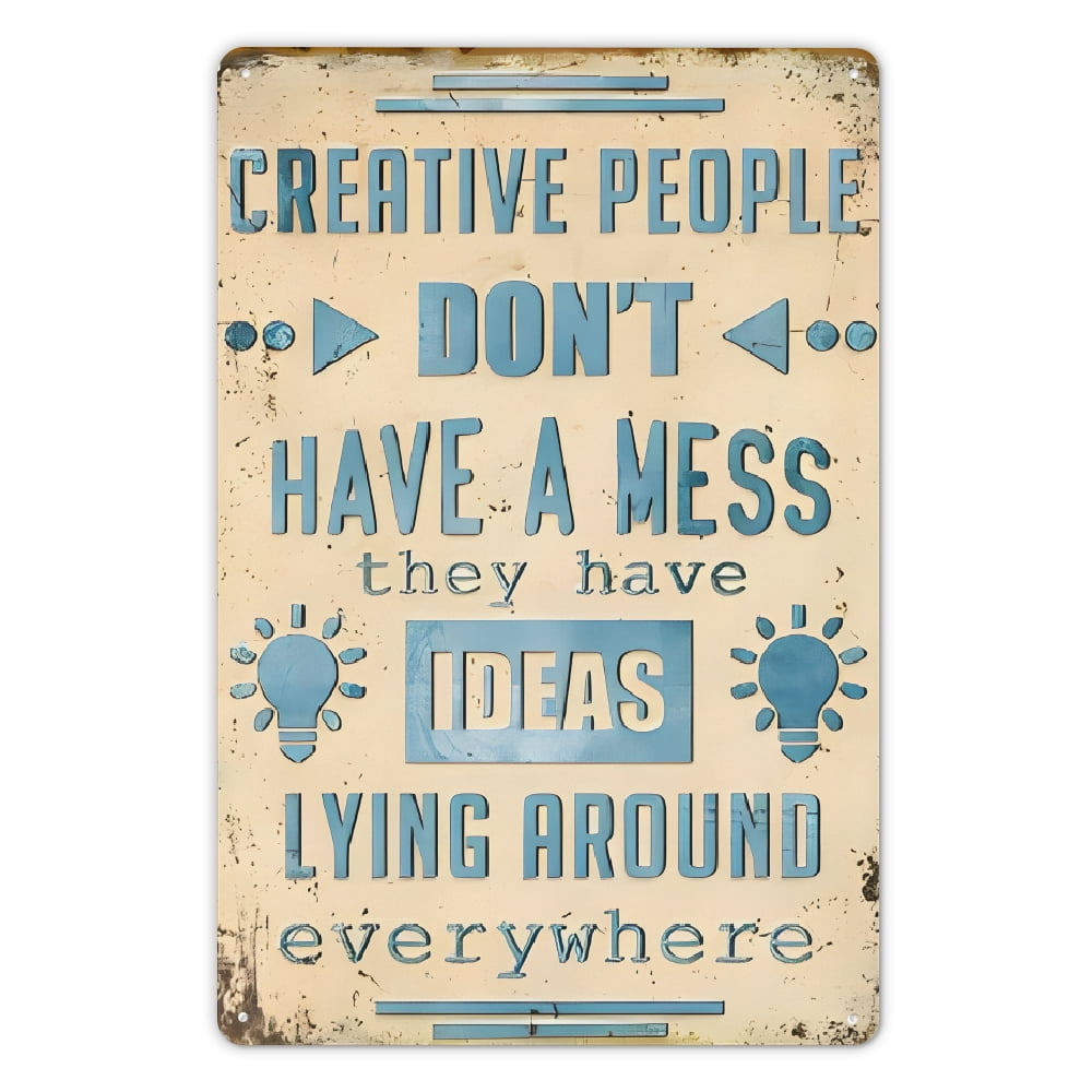 Creatives Quote Metal Sign - Yellow Tinplate Metal Painting Art Wall ...