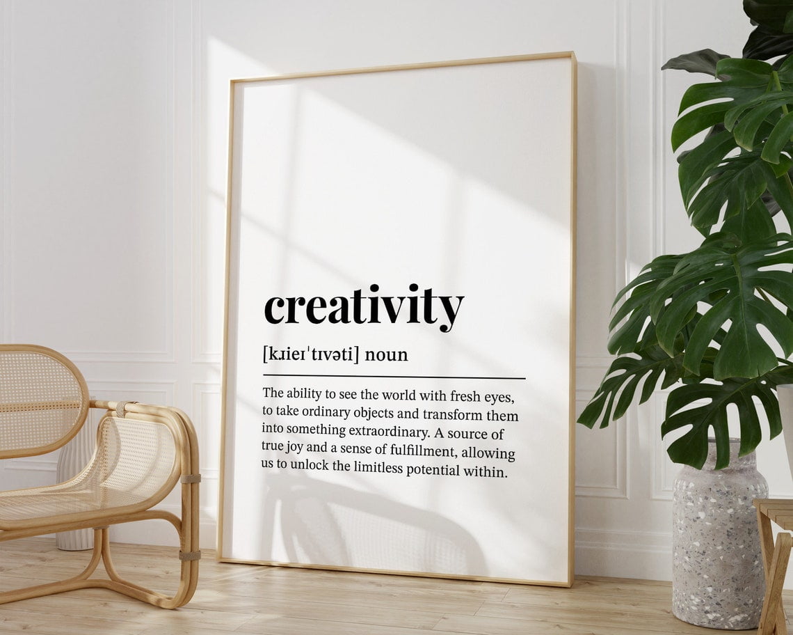 Creativity Definition Art Print, Inspirational Wall Decor Home Decor #1508, Stretched Canvas ...