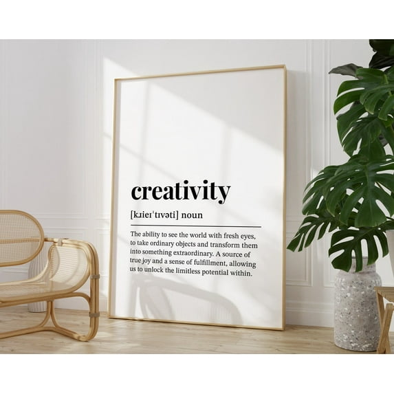 Creativity Definition Art Print, Inspirational Wall Decor Home Decor ...