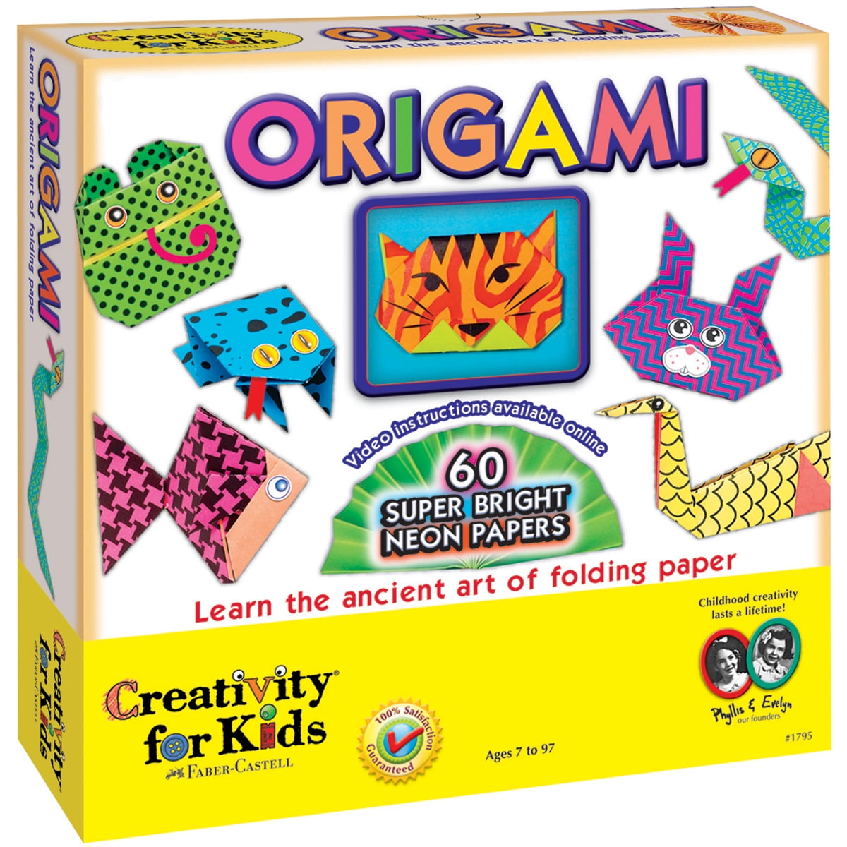 Creativity For Kids Easy Step Origami Kit - 60 Bright Neon Papers for ...