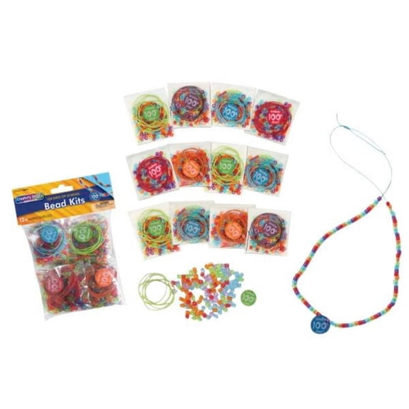 Creativity Street 100 Days of School Bead Kits, Assorted Sizes, 12 Kits ...